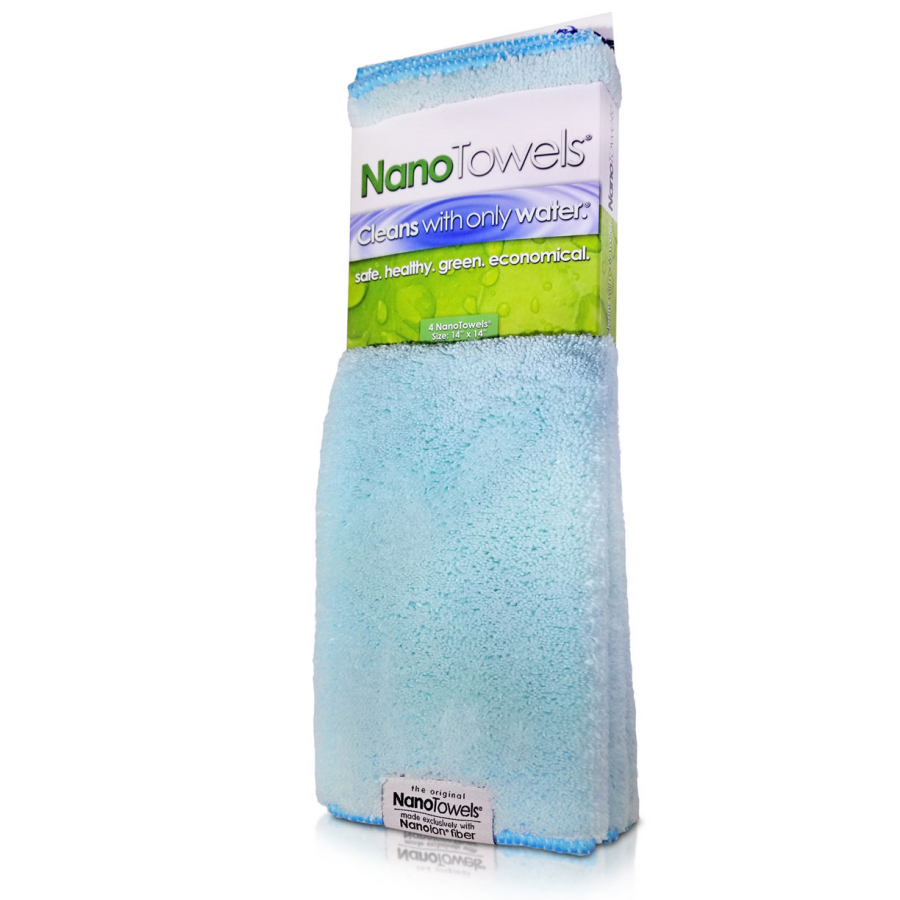 Nano Towels 14x14 4-Pack (Nano Blue) | Cleans With Only Water
