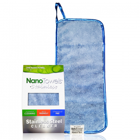 Nano Towels Stainless Steel Cleaner | Blue with Dark Blue Trim 7x16 ...