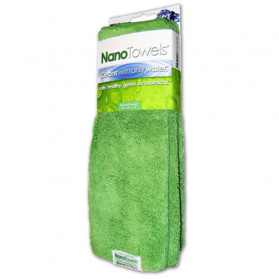 Nano Towels 14x14 4-Pack (Nano Green) | Cleans With Only Water